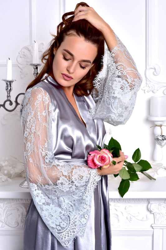 Bridesmaid Robes – Elegant Satin & Lace Getting Ready Robes – Marrysol Shop